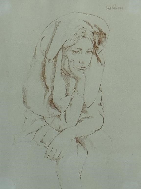 Fred Ross | DESIRABLE FRED ROSS SIGNED DRAWING | MutualArt