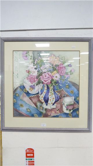 Claire Sutherland | Still life of flowers in a vase and a mug | MutualArt