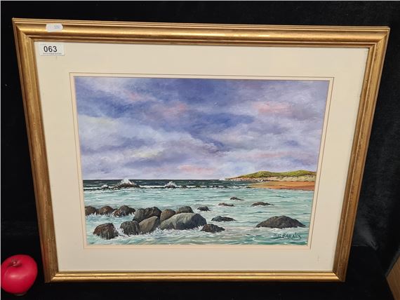 Jim Barnes | A painting titled 'Fanore Beach, Co Clare' and dating to ...