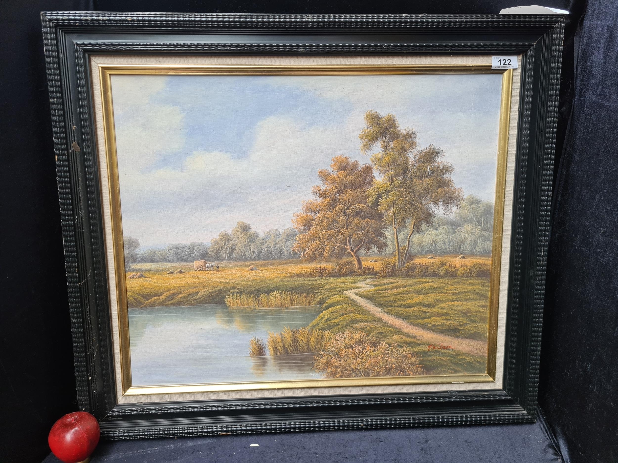R. Wilson | A large original oil on canvas board painting featuring an ...