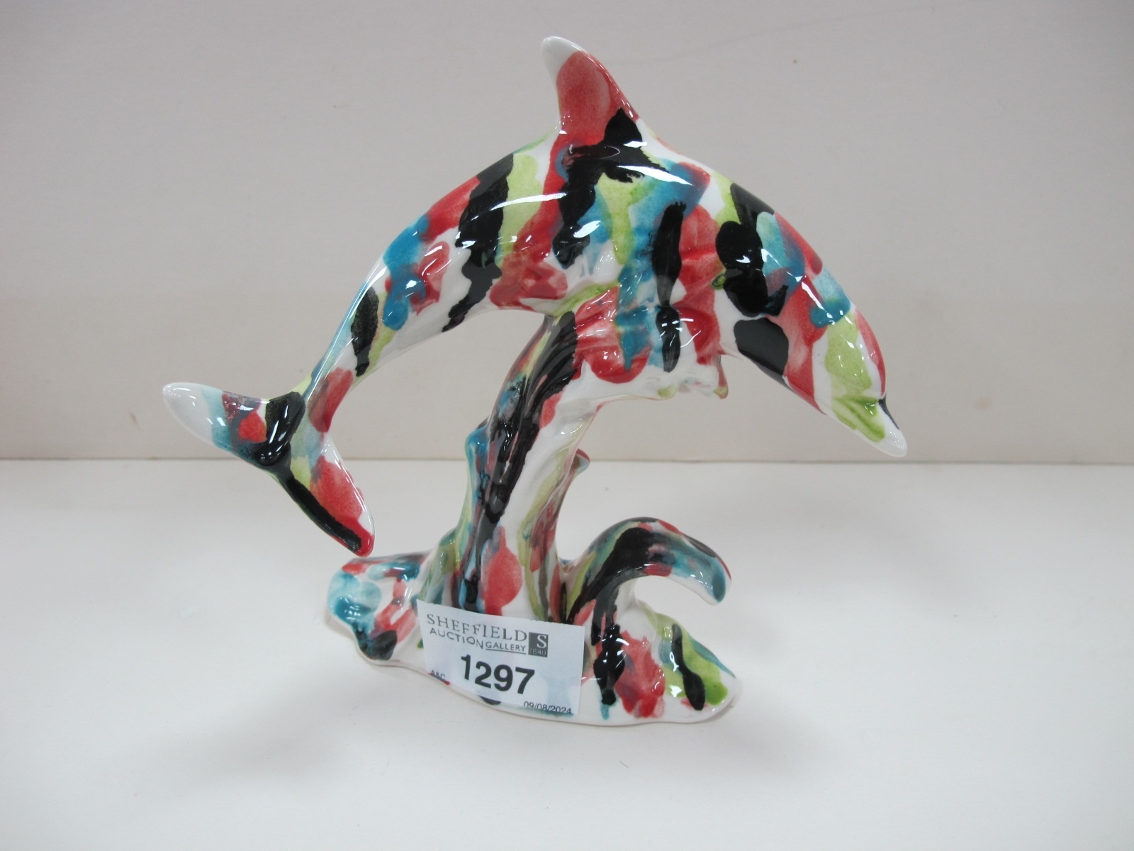 Anita Harris | Anita Harris Splash Drip Glaze Model of a Dolphin, gold ...