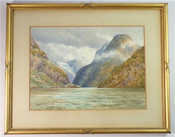 Frederick R. Fitzgerald | Frederick Fitzgerald - alpine lake scene, xcm ...