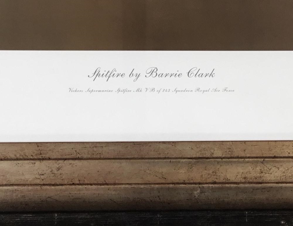 Barrie A.F. Clark | A large framed and blazed WW2 Spitfire print by ...
