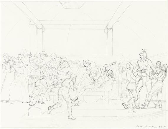 Kent Monkman | Preparatory drawing for The Examination (2008) | MutualArt