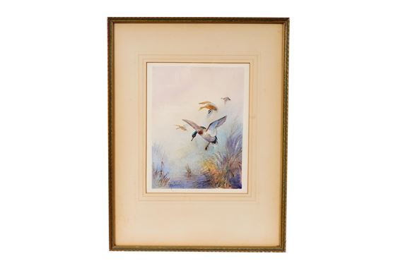 William E. Powell | Ducks in Flight (1927) | MutualArt