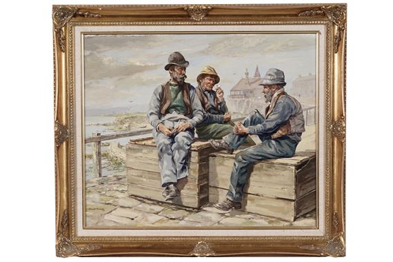 Ronald Lambert Moore | Fishermen in Port | MutualArt