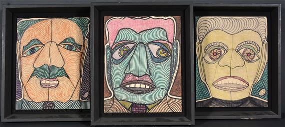 Ted Gordon | Three Colorful Face (1997 - 1998) | MutualArt