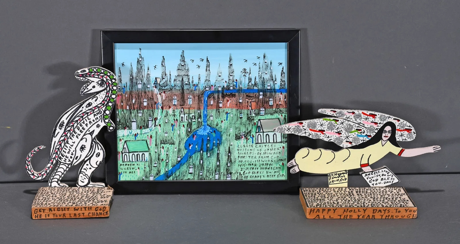 Howard Finster | Group of Three Works (1990s) | MutualArt