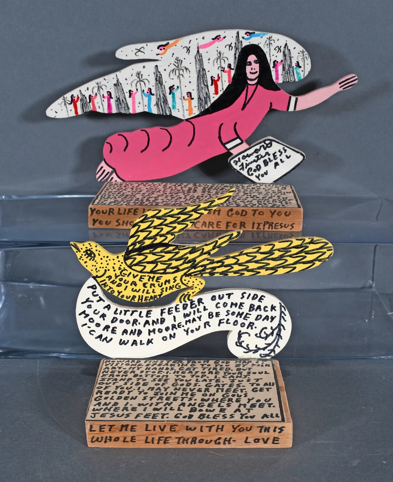 Howard Finster | Angel and Bird (1990) | MutualArt