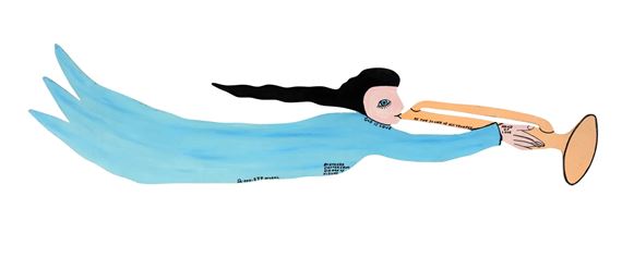 Howard Finster | Angel with Trumpet (1989) | MutualArt