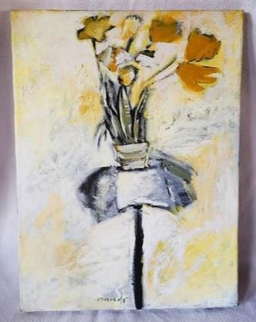 Andre Naude | YELLOW FLOWERS PAINTING BY ANDRE NAUDE | MutualArt
