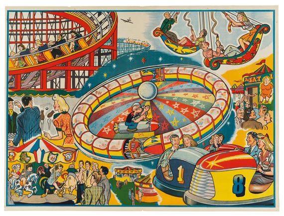 British School, 20th Century | Moon Rocket advertising poster (Circa ...