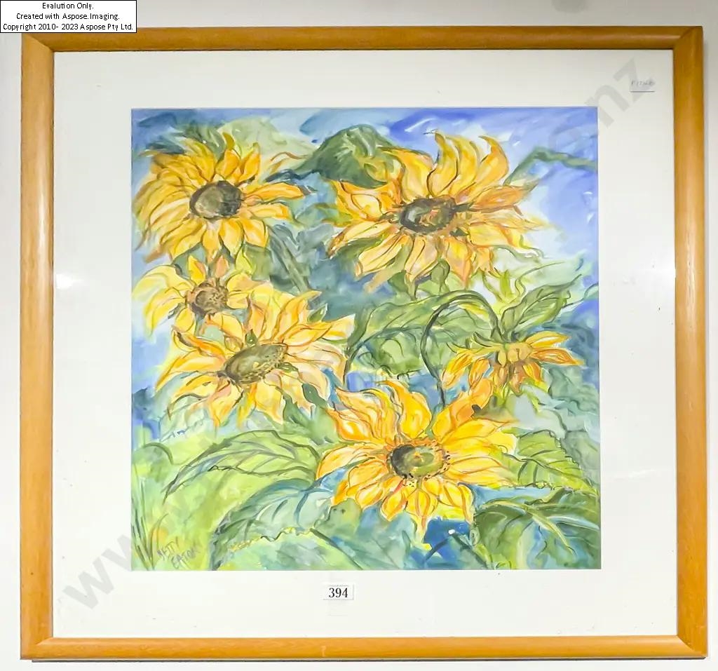Betty Eaton | Betty Eaton Sunflowers Watercolour | MutualArt