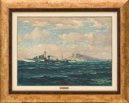 Nils Severin Andersen | HMS Saumarez Leaving Durban (1950) | MutualArt
