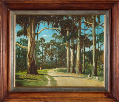 Walter Gilbert Wiles | Winding Roadway with Figure and Gum Trees ...