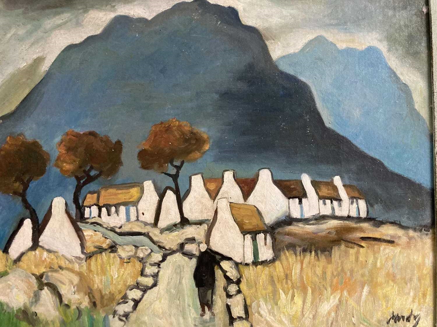 Markey Robinson | Oil on board landscape with figure to the fore in the ...