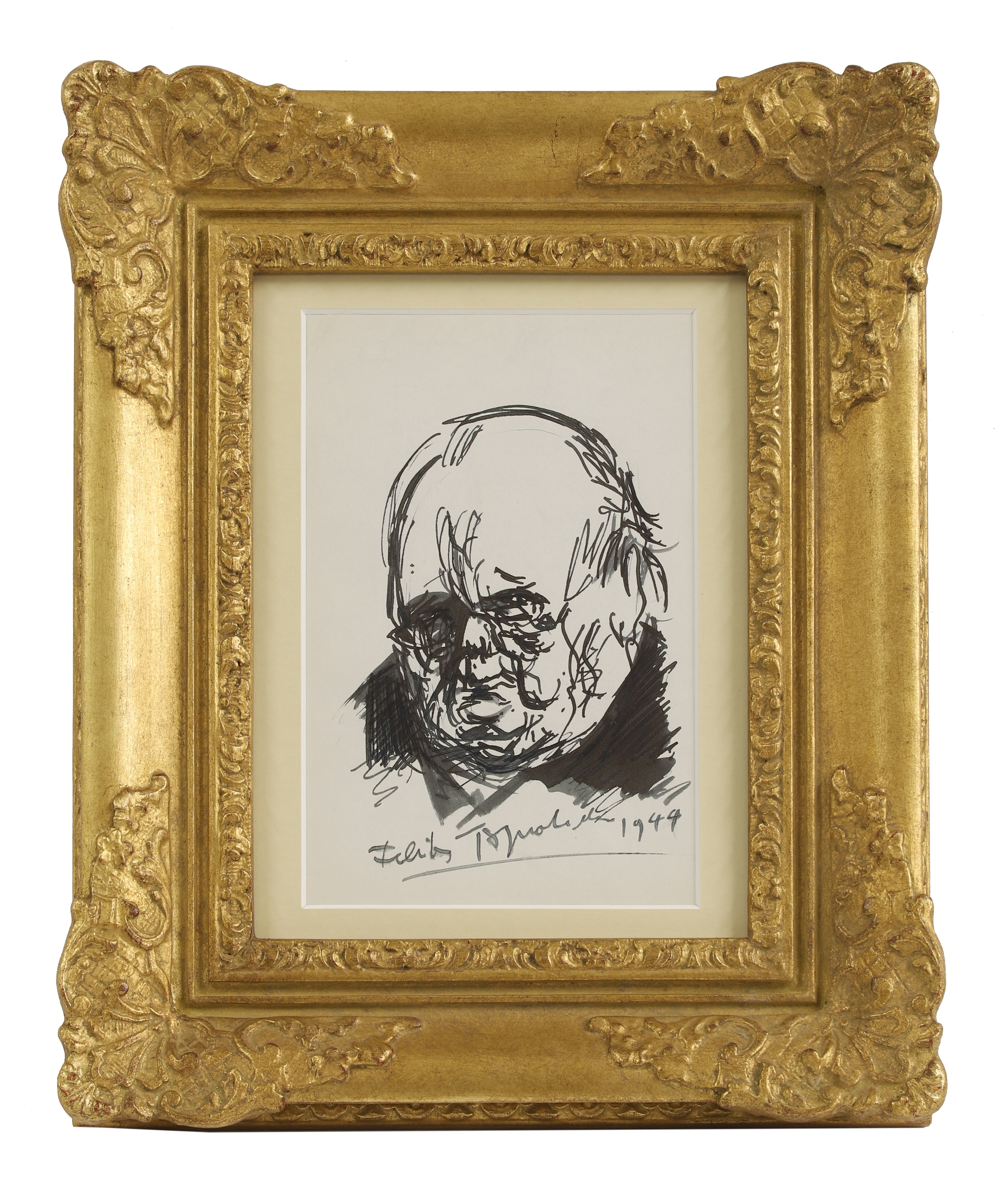 Felix Topolski | A portrait of Sir Winston Churchill (1949) | MutualArt