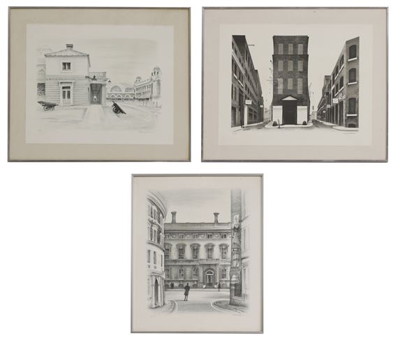David Gentleman | Set of 4 Works: Watermill at Coltishall; Saxted ...