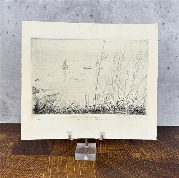 Don Swann | Don Swann Putting Out the Decoys Etching | MutualArt