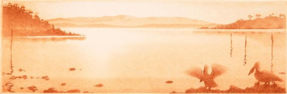 Peter Hickey | - Pelicans aquatint | MutualArt