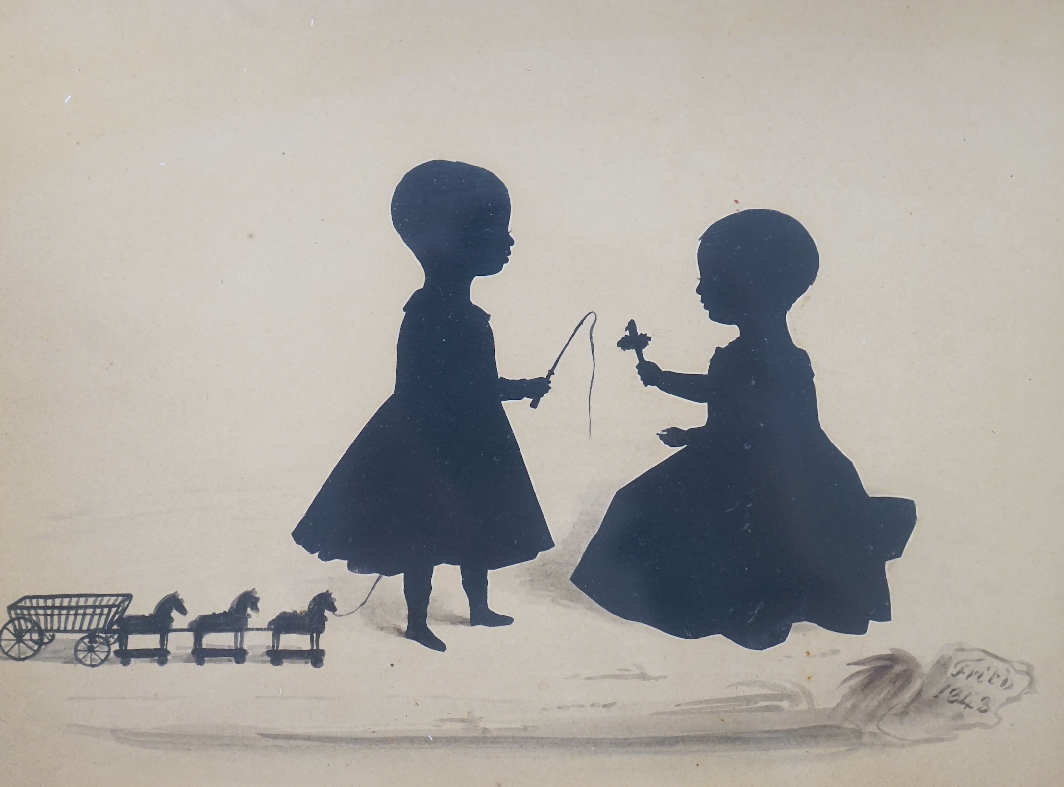 Frederick Frith | Children playing with a spinning top and a toy (1843 ...