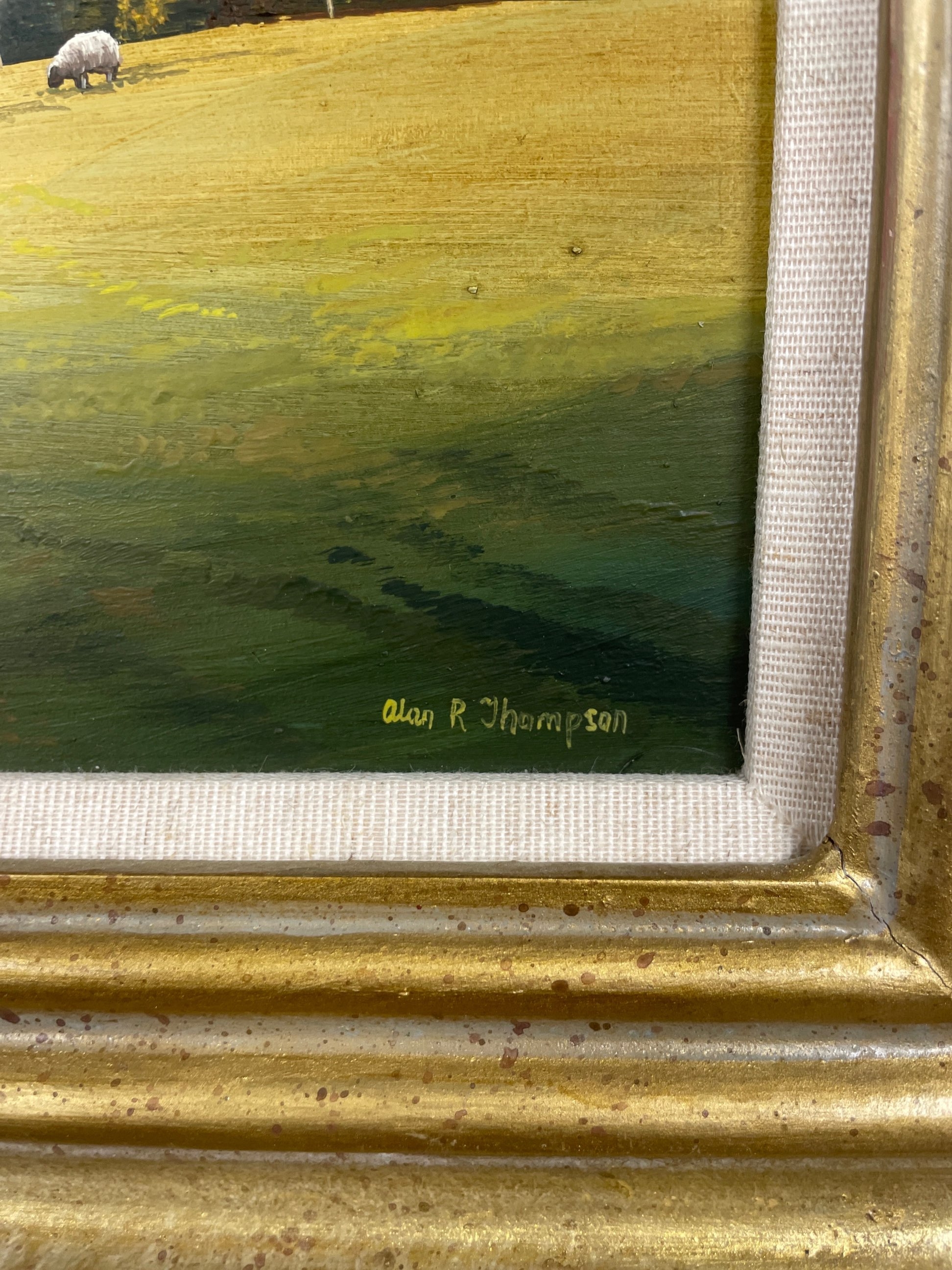 Alan Thomson | Alan R Thomson, a gilt frame acrylic on board country ...