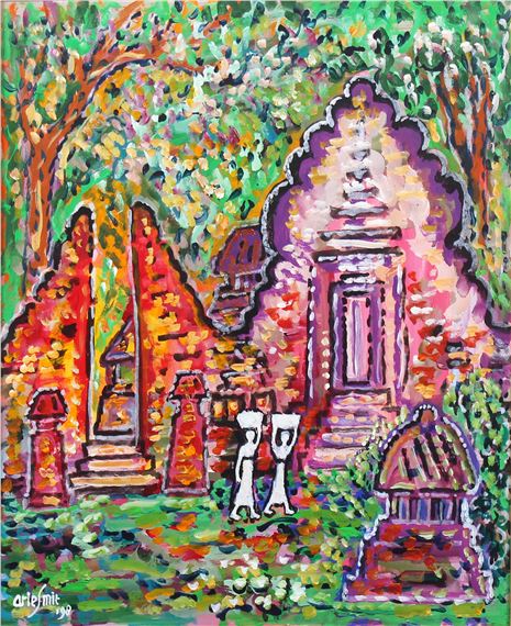 Arie Smit | In The Village Temple (1998) | MutualArt