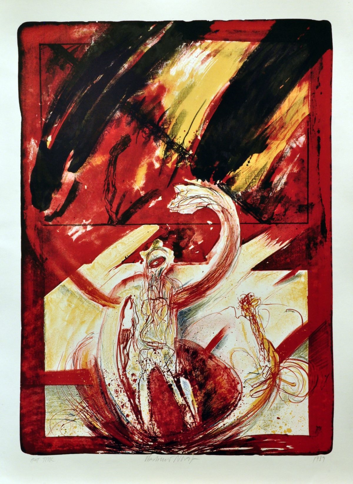 Vladimír Novák | Character in a red area (1989) | MutualArt