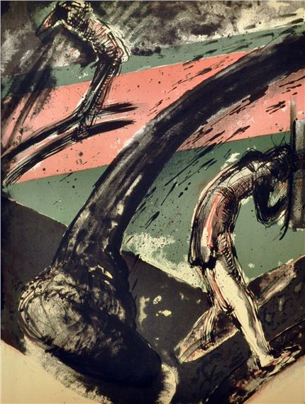 Vladimír Novák | Figures in a green area (1989) | MutualArt