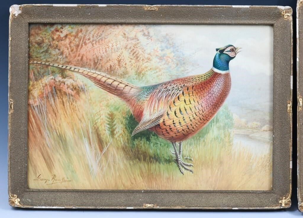 George James Rankin | PAIR OF GEORGE RANKIN BIRD WATERCOLOR PAINTINGS ...