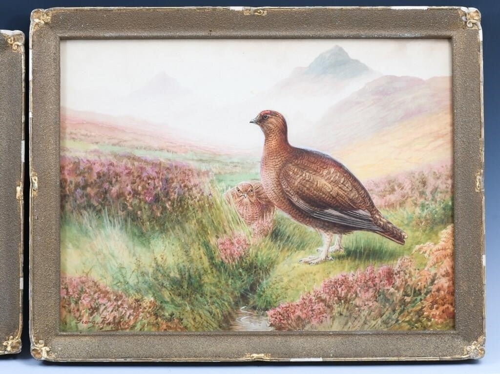 George James Rankin | PAIR OF GEORGE RANKIN BIRD WATERCOLOR PAINTINGS ...