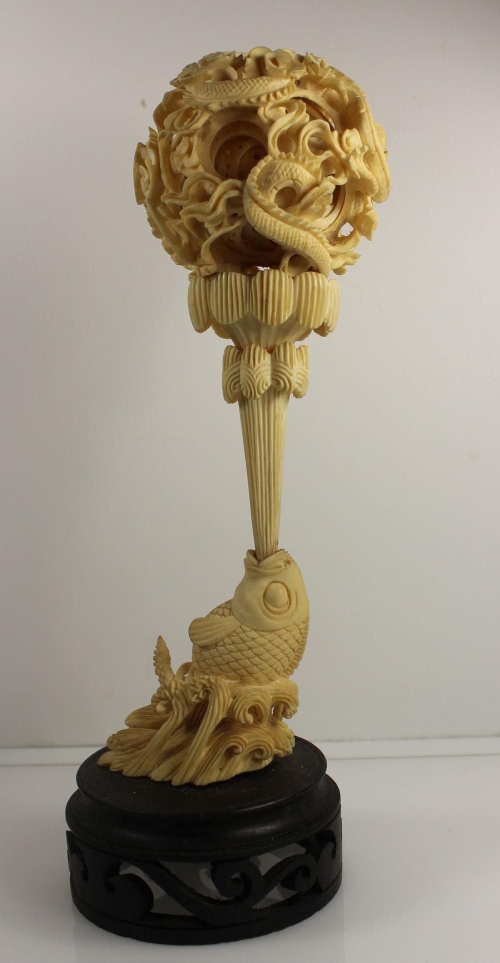 Chinese School | Chinese Complicated Mystery Ball in Composite Ivory on ...