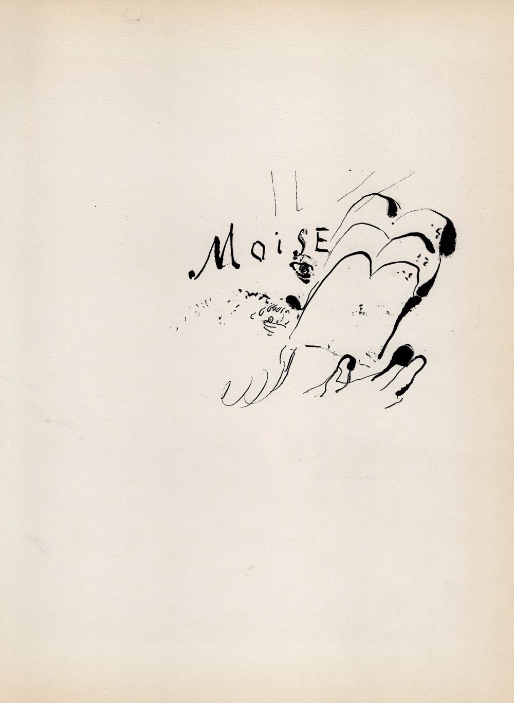 Marc Chagall | 1956 Marc Chagall Lithograph Moses Receiving 10 ...