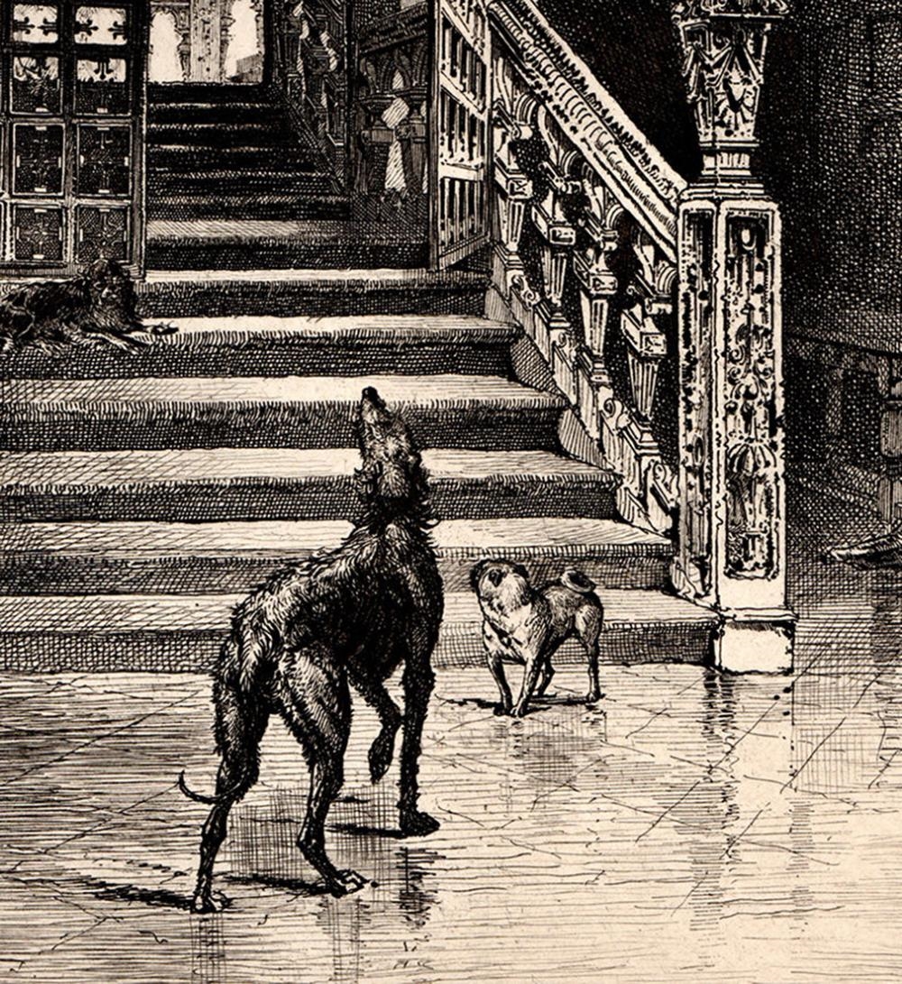 Herbert Railton | Herbert Railton Hatfield Staircase 1886 etching (1886 ...