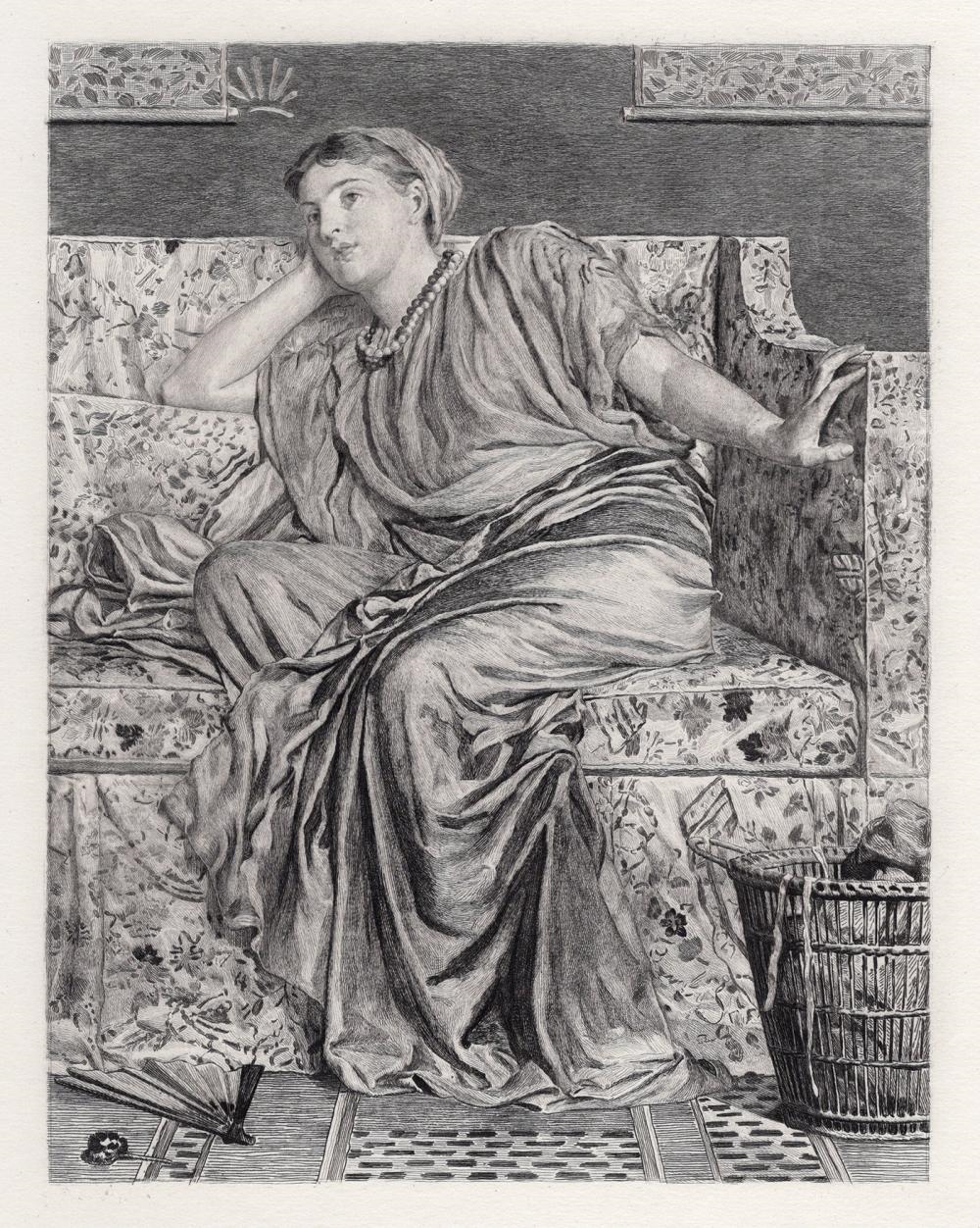 Albert Joseph Moore | Albert Joseph Moore 1800s Antique Etching Pansies ...