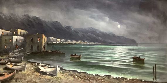 M. Moretti | Moretti Signed Seascape Oil On Canvas | MutualArt