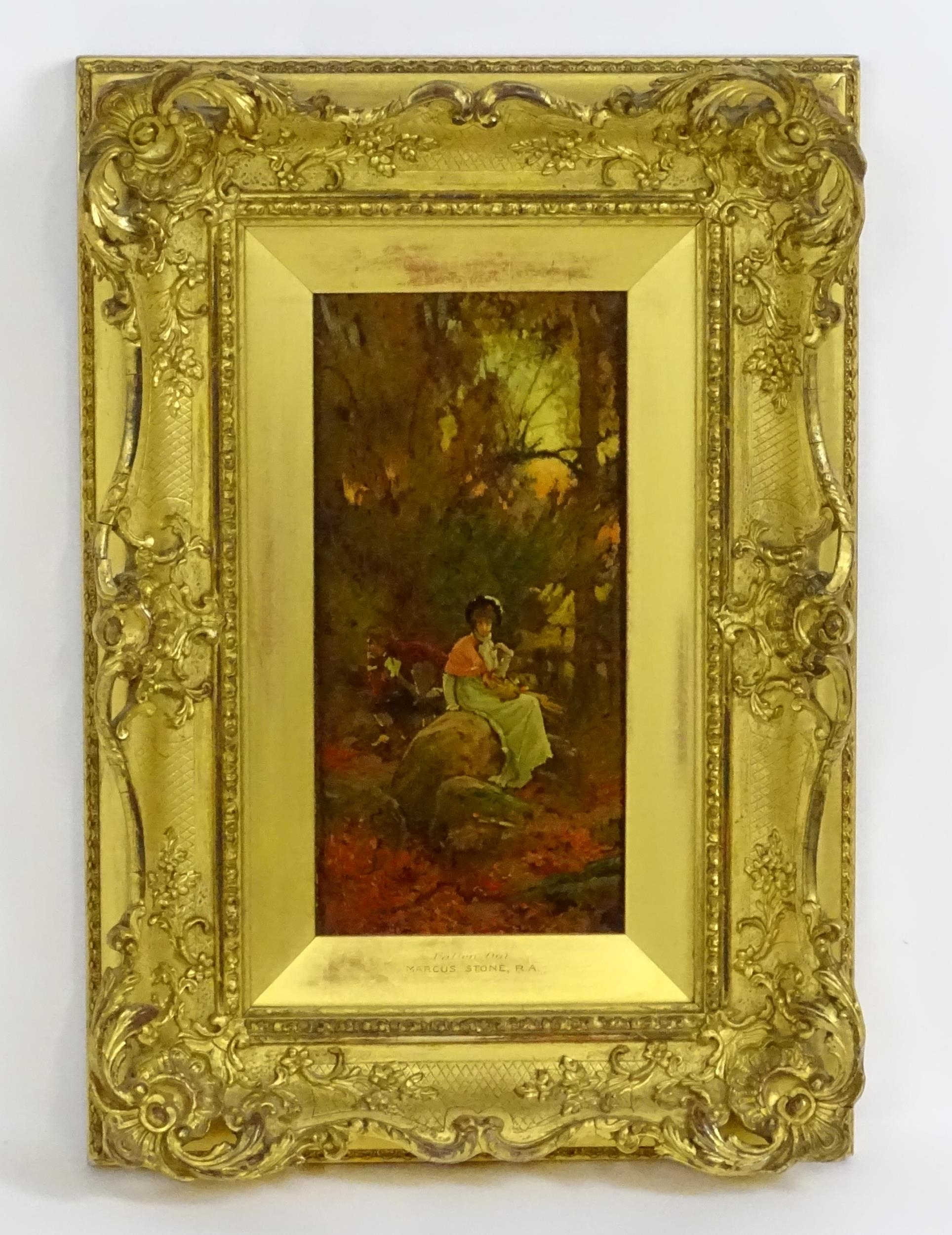 Marcus Stone | Fallen Out, depicting two young lovers in a woodland ...