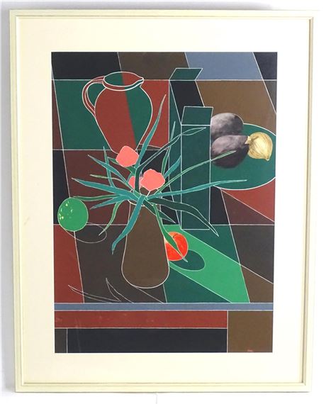 Steve Dove | A Cubist style still life study with tulip flowers in a ...
