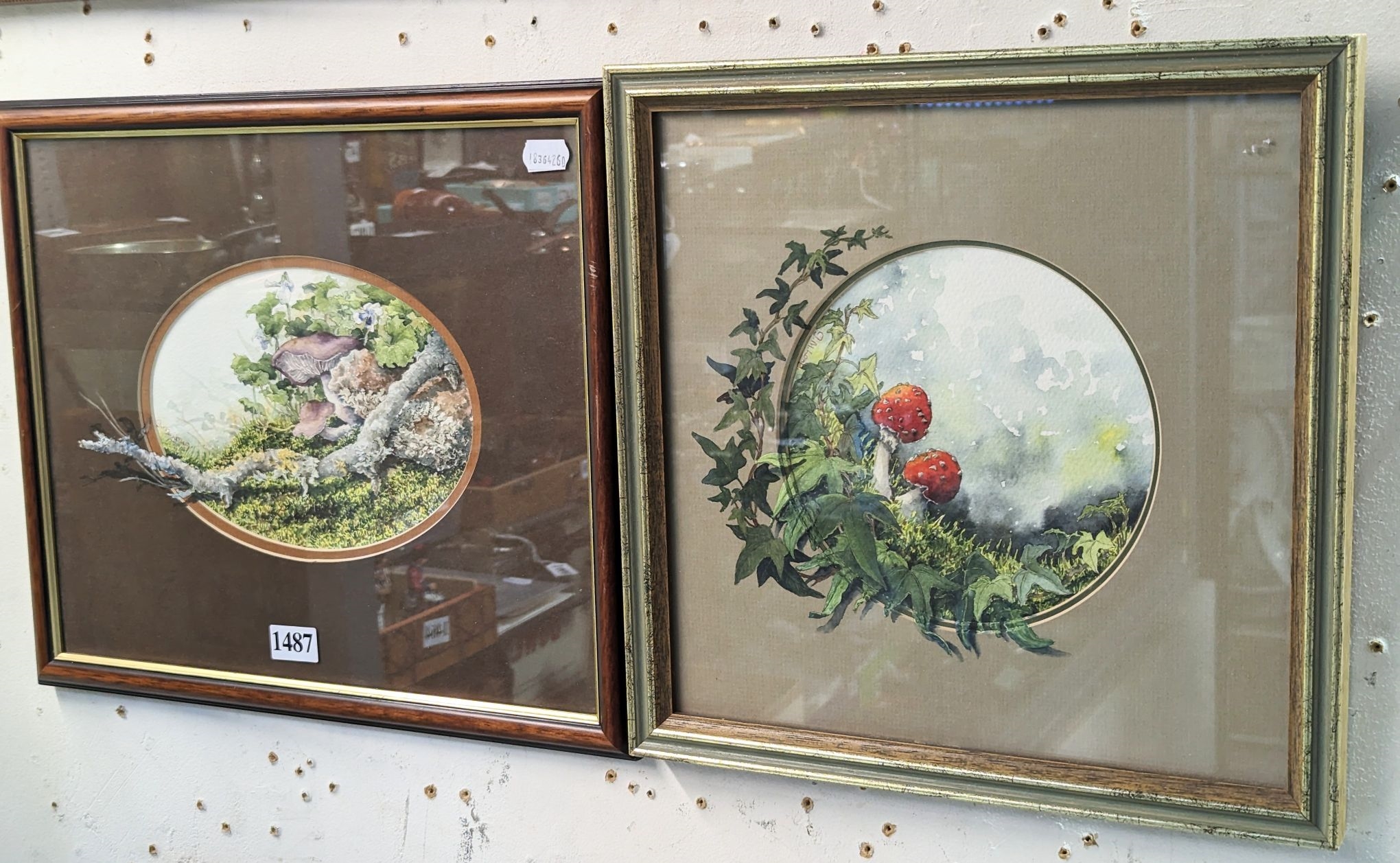 Gillian Long | GILLIAN LONG, pair of framed watercolours of Mushrooms ...