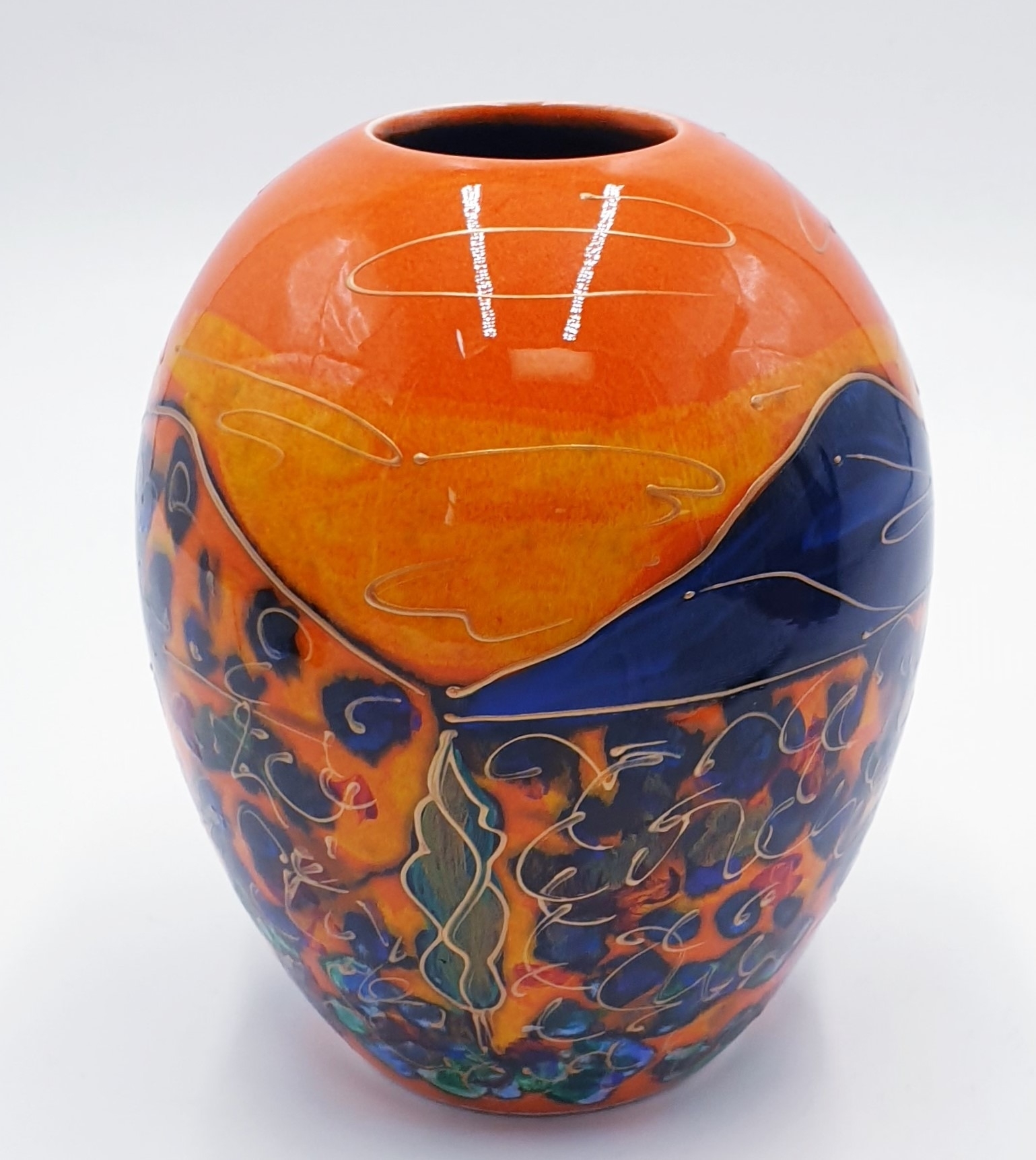 Anita Harris | ANITA HARRIS ART POTTERY 15cm DELTA VASE TUSCANY | MutualArt