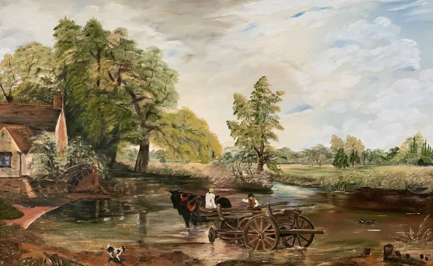 John Constable | A woman by a cottage in a rural landscape | MutualArt