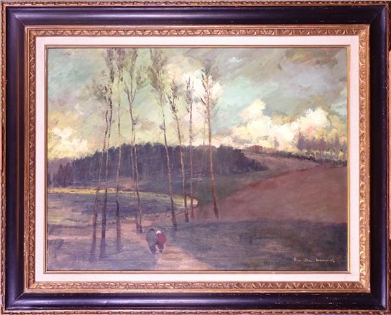 Maurice De Meyer | Tableau HST -Paysage animé- (rest) signé DE MEYER ...