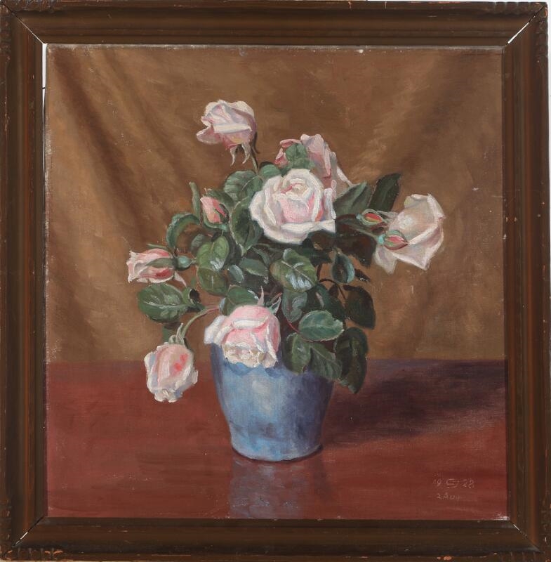 Carl Jensen | Still life with roses (1928) | MutualArt