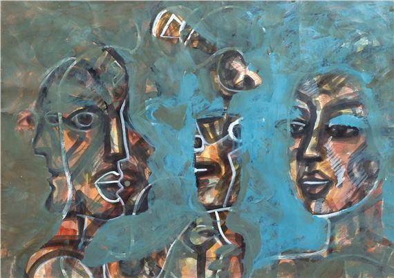 Lee Joo For | Faces In Blue (1986) | MutualArt
