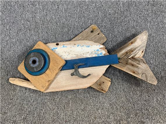 Tim Cromarty | A driftwood sculpture of a fish, signed Tim Cromarty to ...