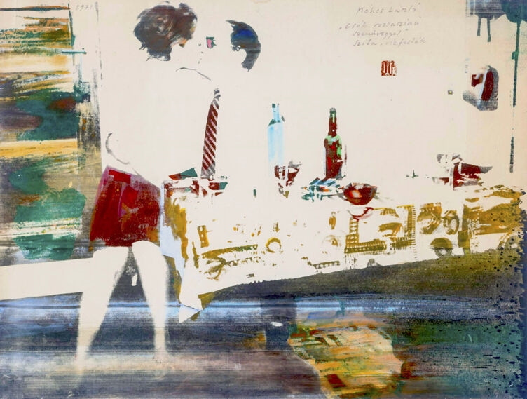 László Méhes | Kiss with pink glasses (1971) | MutualArt