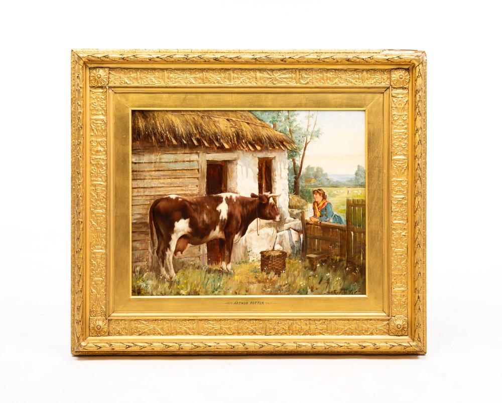 Arthur Potter | BARNYARD SCENE BY ARTHUR POTTER (Mid 19th Century ...