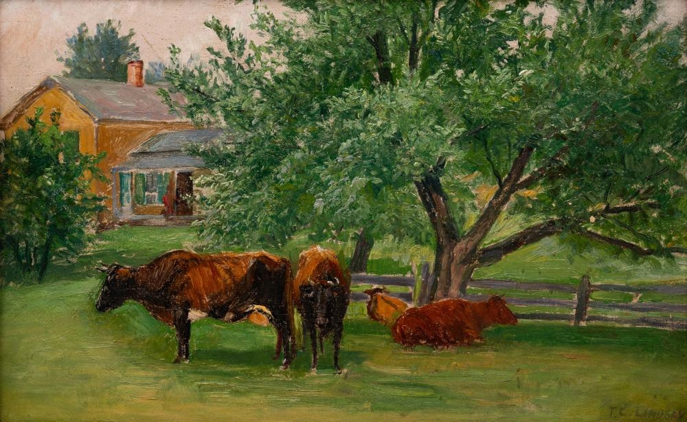 Thomas Lindsay | COWS IN VIEW OF FARMHOUSE | MutualArt