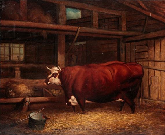 Henry d'Arles | PRIZE HEREFORD COW BY JEAN HENRY QUINTIN (Circa 19th ...