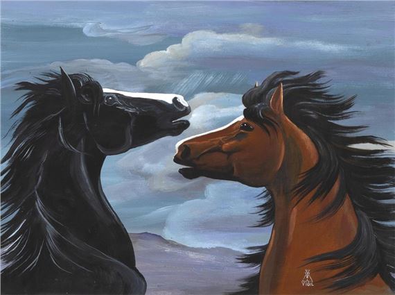 Frank Vigil | Wild Stallions | MutualArt